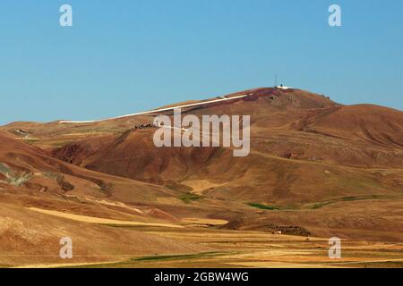 Van, Turkey. 03rd Aug, 2021. The castle of Van stands on a rock in the ...
