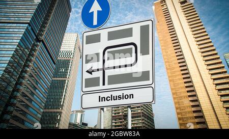 Street Sign the Direction Way to Inclusion Stock Photo - Alamy