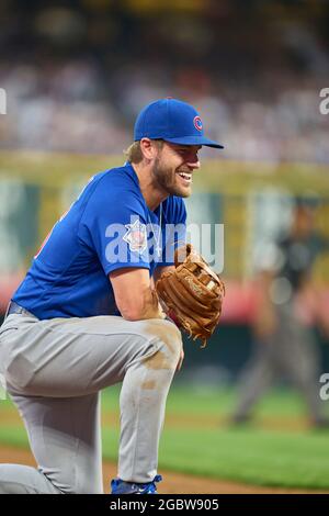August 4 2021: Chicago Cubs third baseman Patrick Wisdom (16) during ...