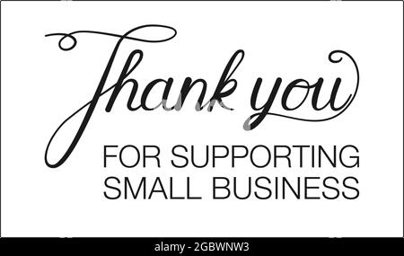 Thank you for supporting small business message for customer ...