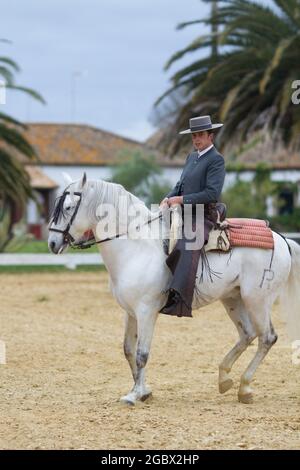 Horseback riding in Spain near Sevilla in a farm Stock Photo - Alamy