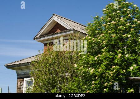 The loft is a light in a Russian country house. Light. Russia ...