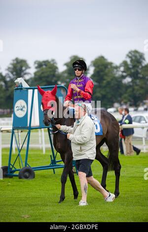 Jockey David Probert on Chalk Stream at York Races Stock Photo - Alamy