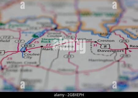 Almira Washington State USA shown on a road map or Geography map Stock ...