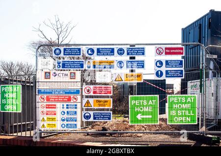 Danger sign - safety precautions Stock Photo - Alamy