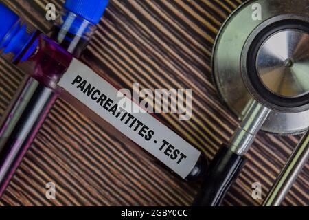 Pancreatitis. Pancreatitis disease blood test inmedical laboratory ...