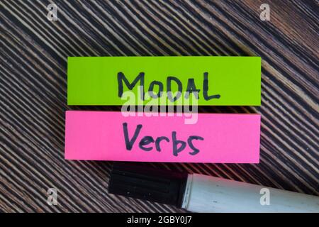Concept of Topic write on sticky notes isolated on Wooden Table Stock ...