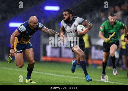 Josh Addo-Carr of the Eels during the NRL Round 21 match between the ...