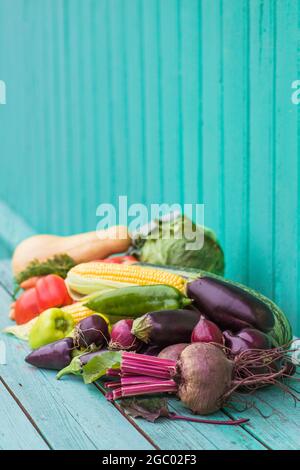 marrow on a wooden background at the garden Stock Photo - Alamy