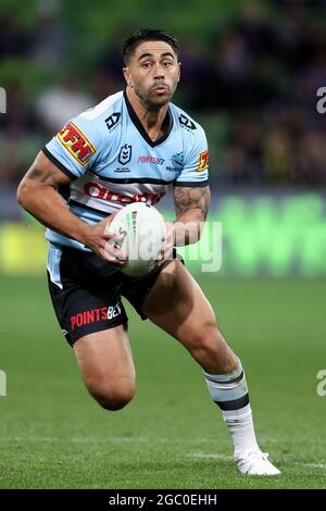 Shaun Johnson of the Sharks during the Round 20 NRL match between the ...