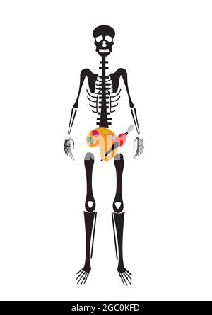 Pelvis bone anatomy black and white 2D line cartoon object Stock Vector ...