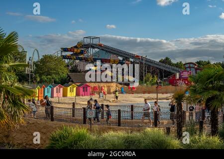 'Stealth' roller coaster ride, Amity Cove, Thorpe Park Theme Park ...
