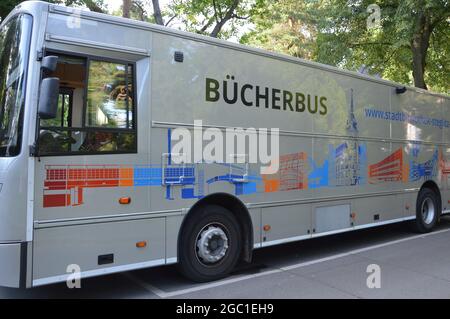 Mobile library at Schopenhauerstrasse in Zehlendorf, Berlin, Germany ...