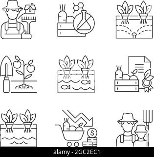 Sustainable Agriculture line icons collection. Organic, Permaculture ...