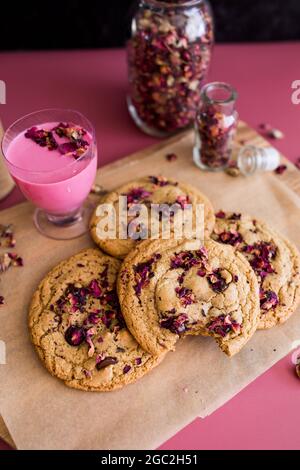 Rose tahini chocolate chip cookies Stock Photo - Alamy