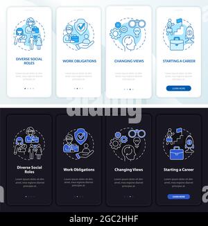 Adulthood development onboarding mobile app page screen Stock Vector ...