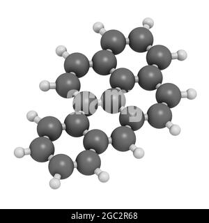 Benzo(a)pyrene (BaP) polycyclic aromatic hydrocarbon molecule. White ...