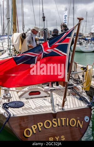 Prime Minister Edward Heath sailing his new yacht, Morning Cloud, after ...