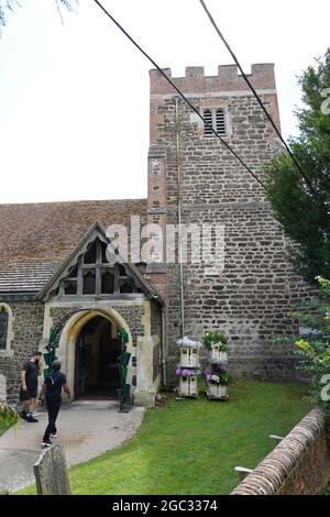 Flowers are delivered to a church in Hampshire, which is believed to be ...