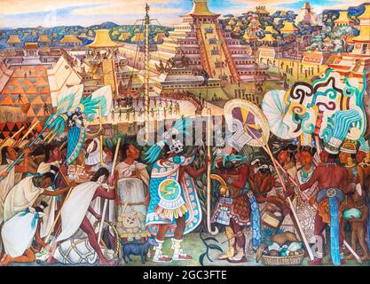"Totonac Civilization" Diego Rivera mural, 1950, National Palace ...