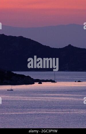 Palau, Sardinia, Italy. Sunset on Porto Rafael bay Stock Photo - Alamy