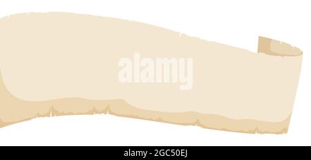 Template design with ancient and unrolled scroll with empty space in vertical position, isolated ...