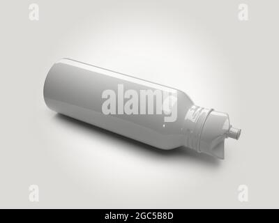 Drinking Bottle Flask 3D Illustration Mockup Scene on Isolated ...