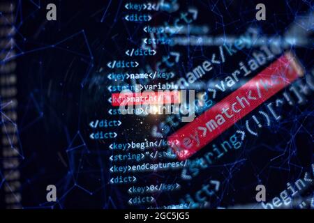 SEO optimization. Modern tech. PHP syntax highlighted. Writing ...