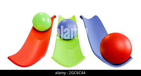 slides isolated on white background 3d illustration Stock Photo - Alamy