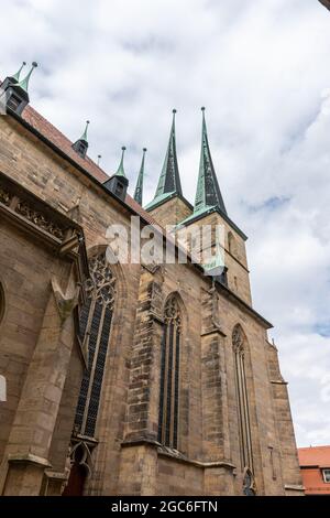 Low angle view of the Severi church in Erfurt, Thuringia Stock Photo ...