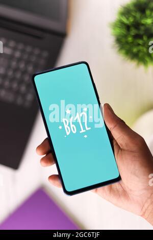 Assam, India - August 6, 2021 : B612 logo on phone screen stock image ...