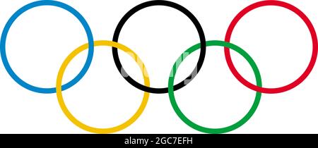 Olympic games rings symbol. Isolated on a white background Stock Photo ...