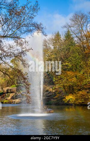 Snake fountain in the Sofiyivsky Park in Uman Ukraine on a sunny day ...