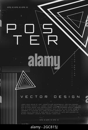 Retrofuturistic poster design. Cyberpunk 80s style poster with pixel 8 ...