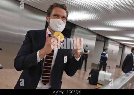 Belgian goalkeeper Vincent Vanash pictured during the return of several ...