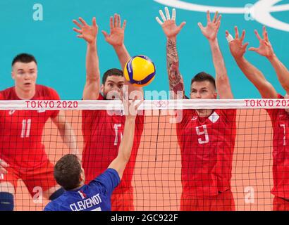 AUG 7, 2021 - Tokyo, Japan: Igor KOBZAR #24, Egor KLIUKA #18 and Ilyas ...