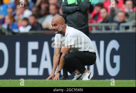 Pep Guardiola, manager of Manchester City celebrates victory during the ...