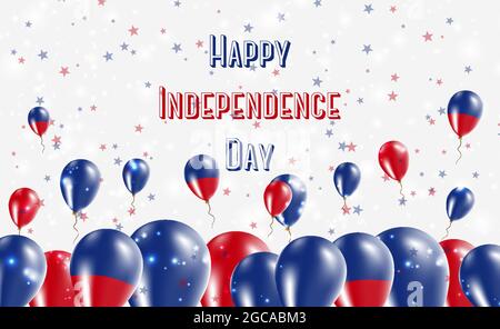 Haiti Independence Day Sparkling Patriotic Poster. Row of Balloons in ...