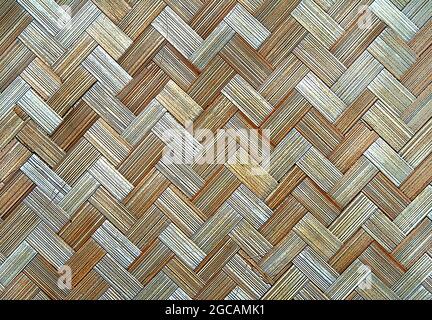 Zig zag pattern is composed of interlocking pieces of rattan woven into ...