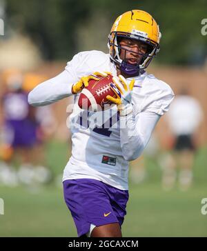 Wide receiver Chris Hilton Jr. (LSU Tigers, #03) reacts in celebration ...