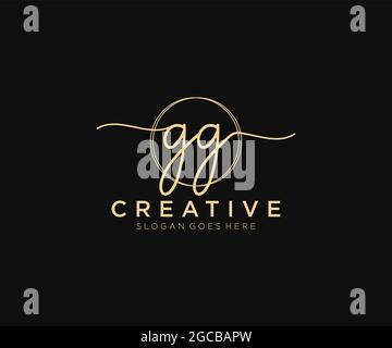 GG Feminine logo beauty monogram and elegant logo design, handwriting ...