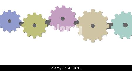 simple cogs and gears illustration backdrop - copy space Stock Photo ...