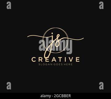 JS Feminine logo beauty monogram and elegant logo design, handwriting ...