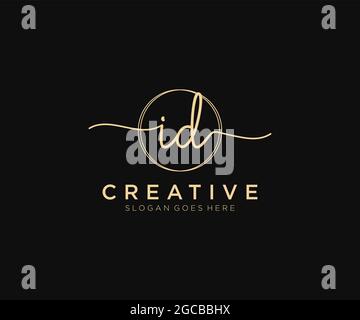 ID Feminine logo beauty monogram and elegant logo design, handwriting ...