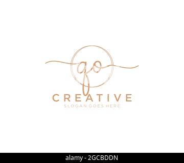 QO Feminine logo beauty monogram and elegant logo design, handwriting ...