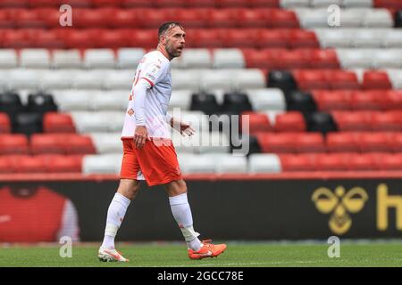 Bristol, UK. 07th Aug, 2021. Richard Keogh #26 of Blackpool during the ...