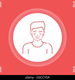swelling face disease symptom line icon vector illustration Stock ...