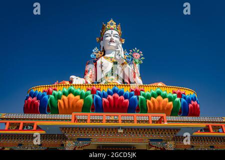 buddhist colorful goddess statue with flat blue sky at morning image is ...