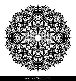 Ornamental card with mandala. Vintage decorative elements. Hand drawn ...