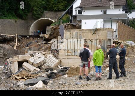 Altenahr, Germany. 08th Aug, 2021. The federal road that runs through ...